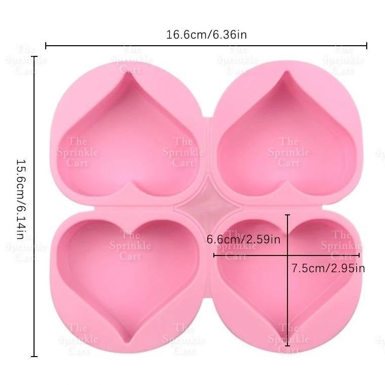 Diamond Love Heart shape Silicone Molder Geometric Heart Cake Pop ...