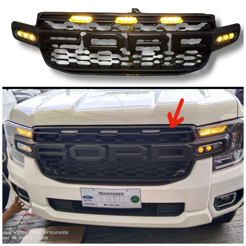 Ford Ranger XLT Sport Wildtrak 2023 - 2024 Raptor Grill with Projector ...