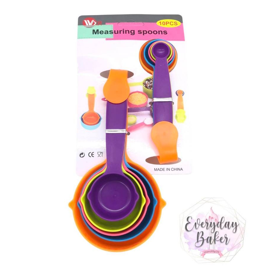 EVERYDAY BAKER - Measuring Cup & Spoon Colored Set - 10PC | Shopee ...