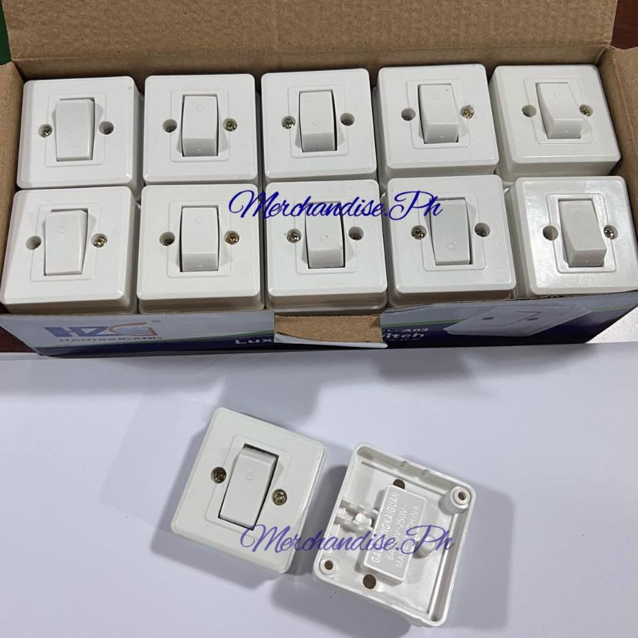 1box (20pcs) Surface Convenience Mounted single square light switch ...