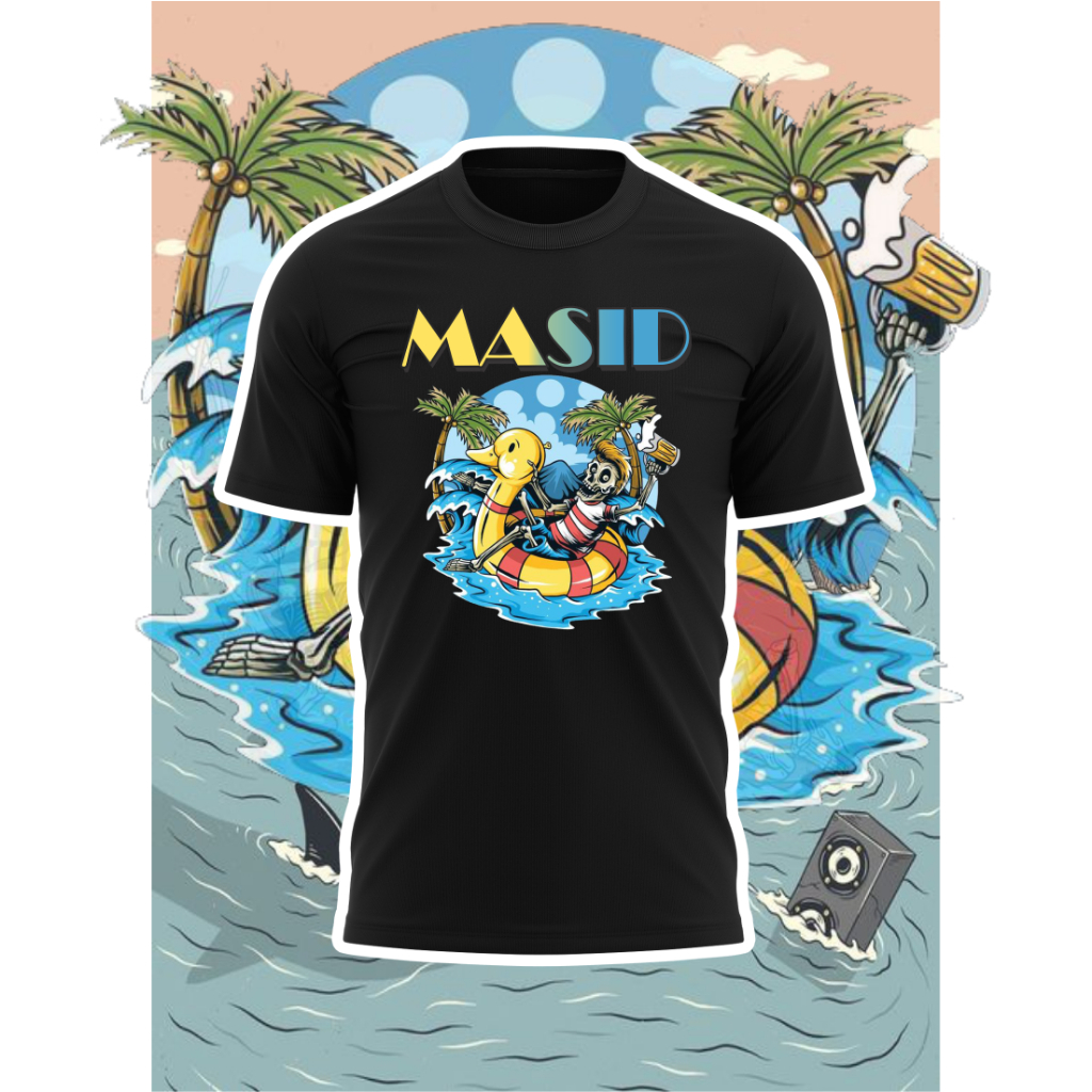 BLACK TSHIRT MASID CLOTHING SHIRT - FREESIZE TO OVERSIZED - DTF PRINT ...