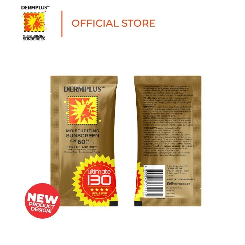 Dermplus Moisturizing Sunscreen Ultimate 130 SPF 60 PA++++15mL by 2pcs. | Shopee Philippines