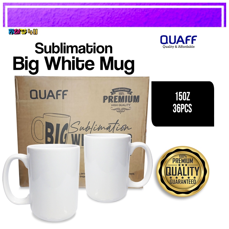 1-box QUAFF Sublimation Coated White Mug 15oz Sublimation Printable ...