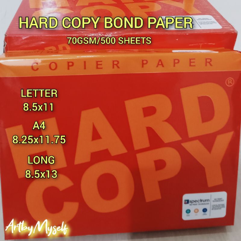 HARD COPY BOND PAPER (LETTER/A4/LONG) 500sheets | Shopee Philippines
