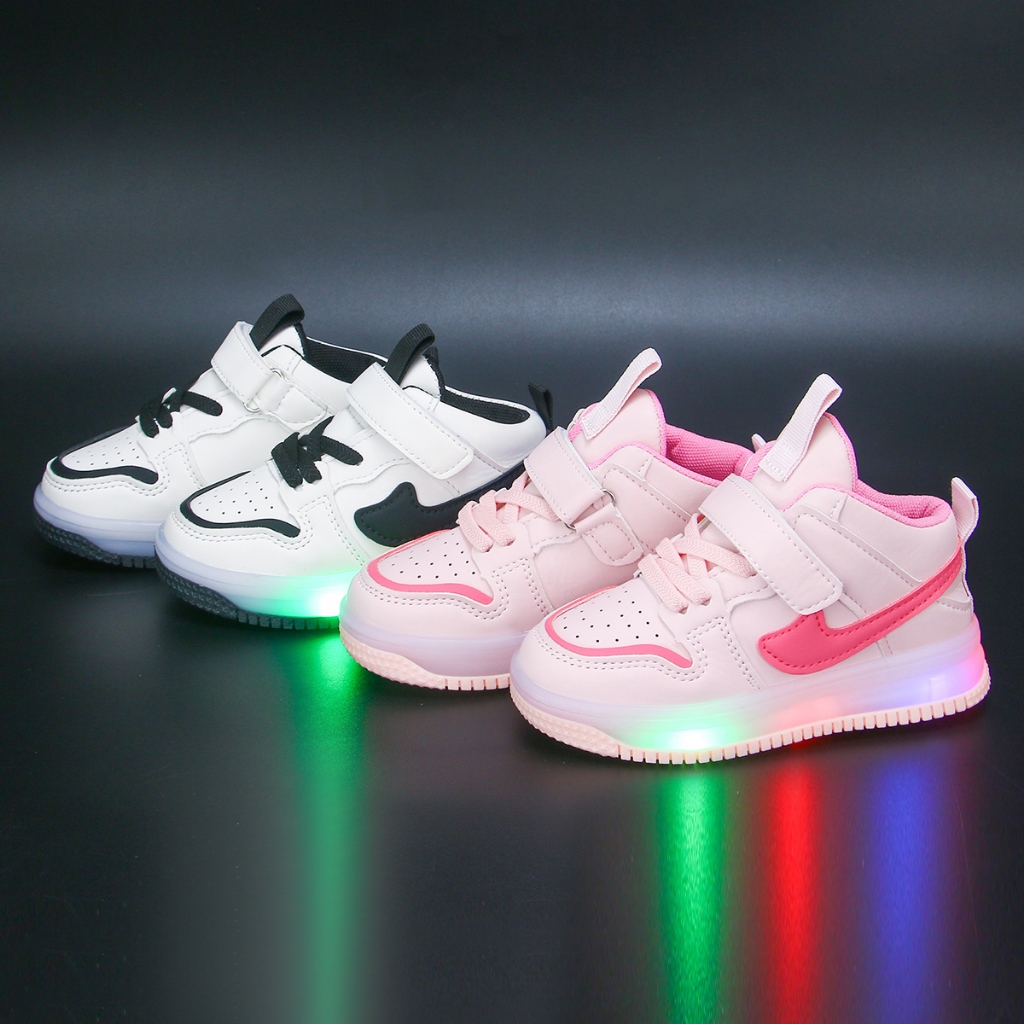 Kids shoes LED baby shoes light up white shoes sneakers for kids unisex ...