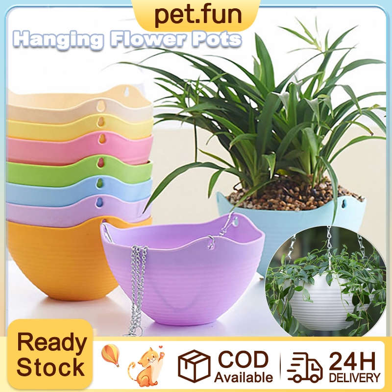 Hanging Flower Pot，Gardening Plastic Pots Outdoor Indoor Home Corner ...