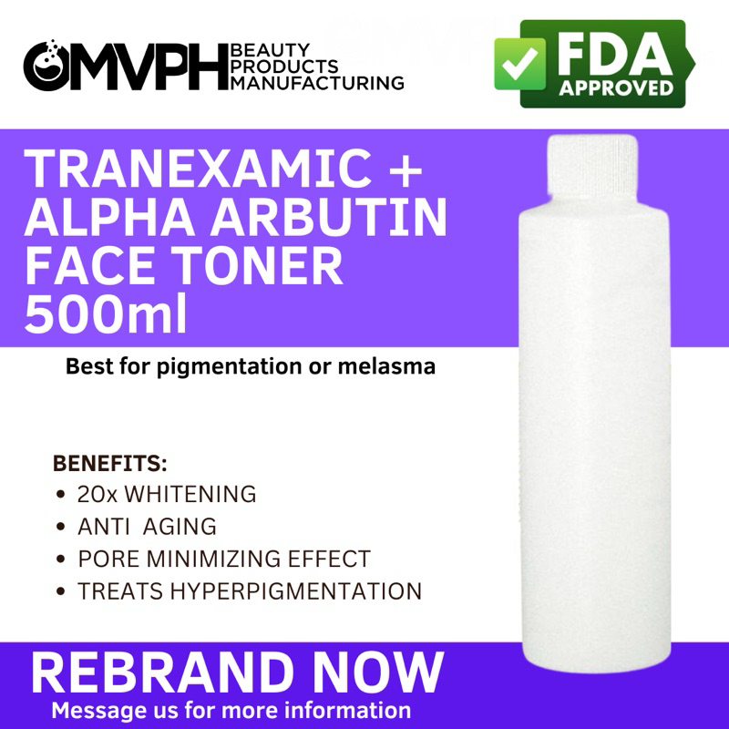 TRANEXAMIC + ALPHA ARBUTIN WHITENING TONER FOR MELASMA 500ml REBRANDING ...