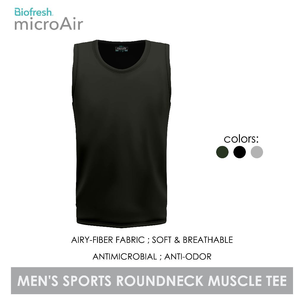 Biofresh Microair Men's Sports Roundneck Muscle Tee 1 piece MUMSM3401 ...