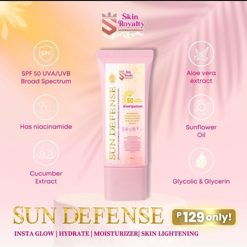 SR Sun Defense Sunblock moisturizer skincare with spf 50 UVA UVB ...