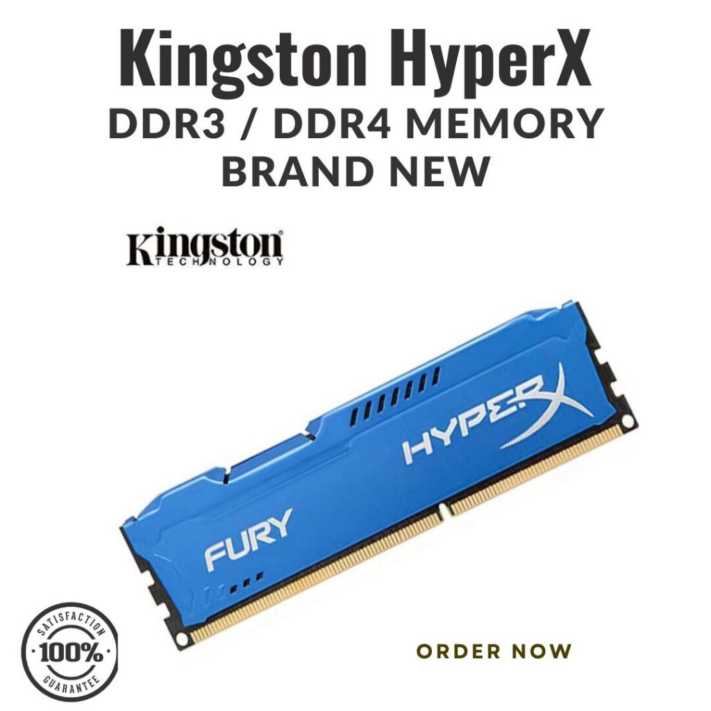 Kingston HyperX Fury DDR3 DDR4 Memory RAM 8gb 16gb 1600mhz/1866mhz 2400mhz/2666mhz Brand New ...