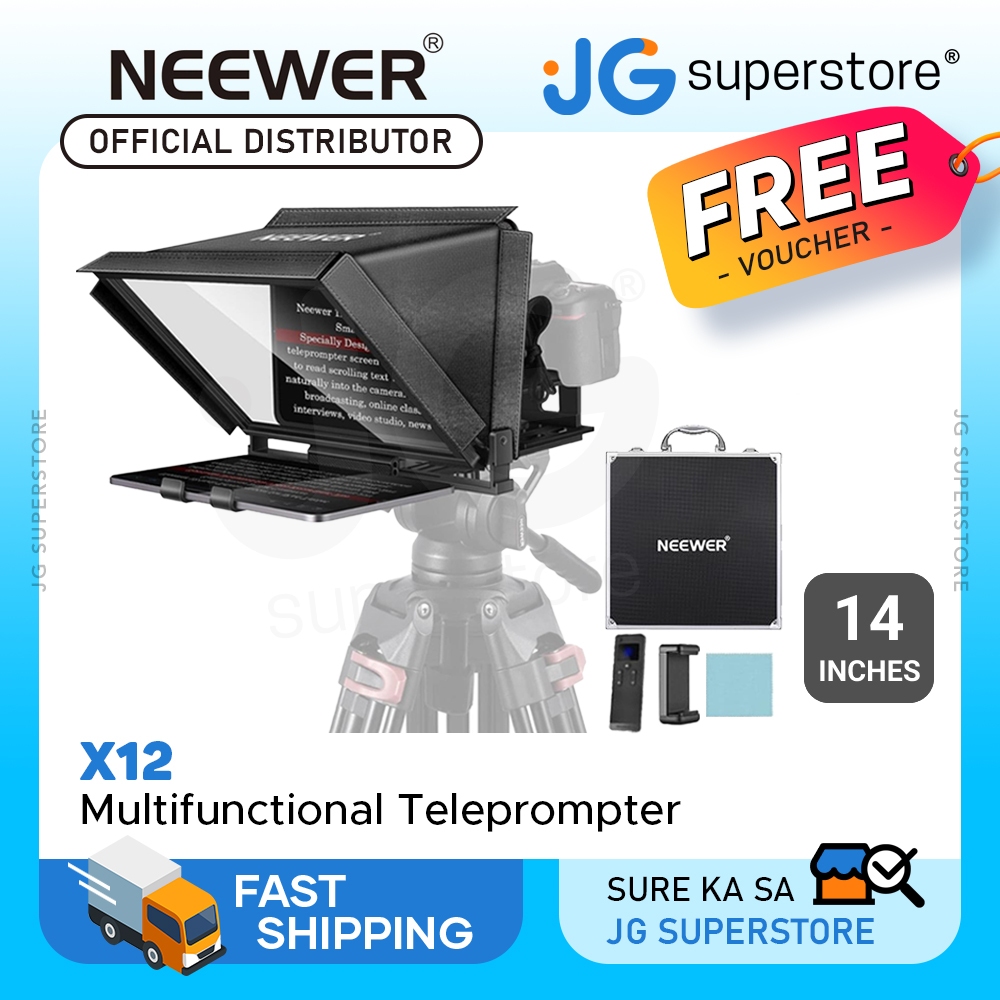 Neewer X12 14" Multifunctional Teleprompter with RT113 Remote, Dual Cold Shoe Mount | Shopee ...