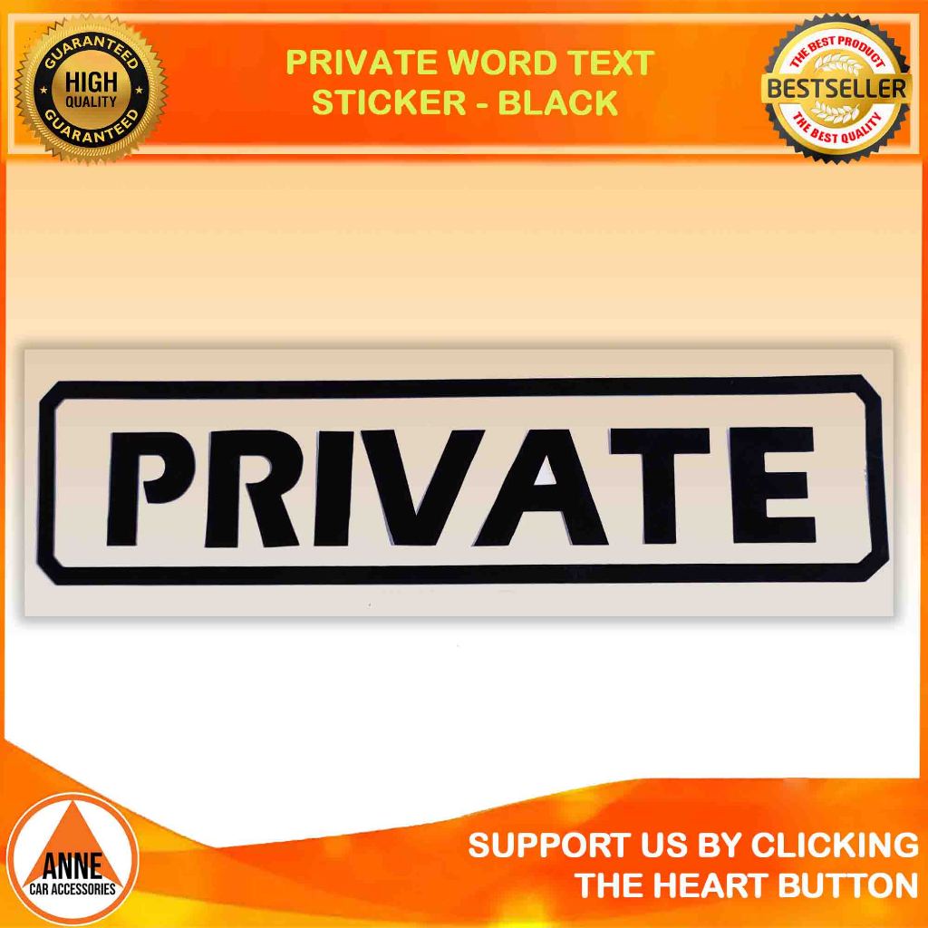 PRIVATE Stickers Waterproof Safety Sticker for Motorcycle / Helmet ...