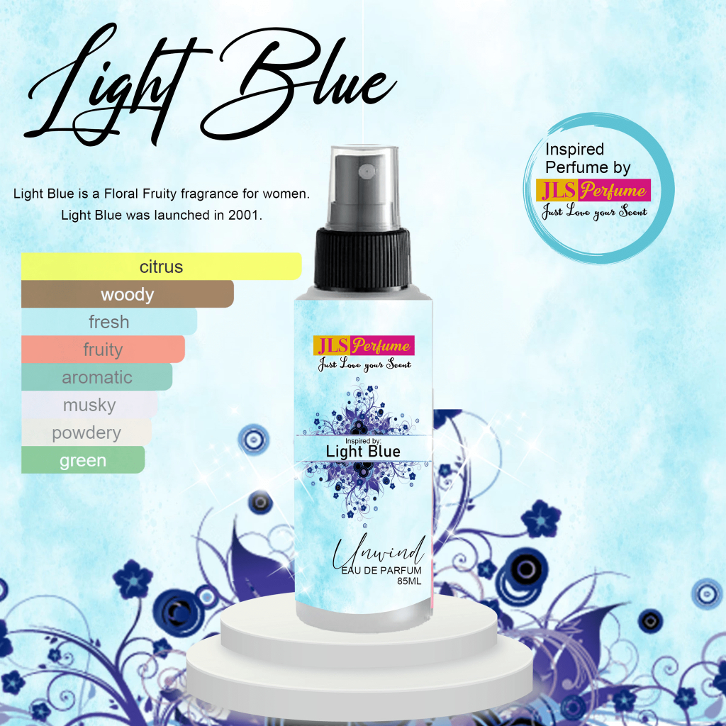 LIGHT BLUE UNWIND Women's Inspired Perfume 25% Oil Based 85ml By: JLS ...