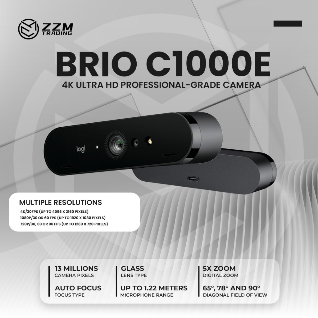 Logitech BRIO C1000E 4K ULTRA HD PROFESSIONAL-GRADE Commercial Network ...