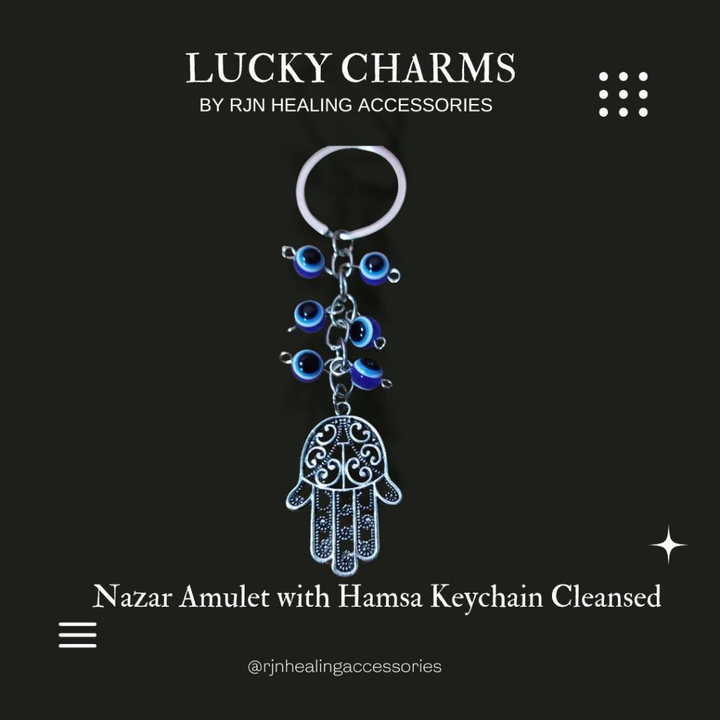 Nazar Amulet with Hamsa Keychain Cleansed | Shopee Philippines