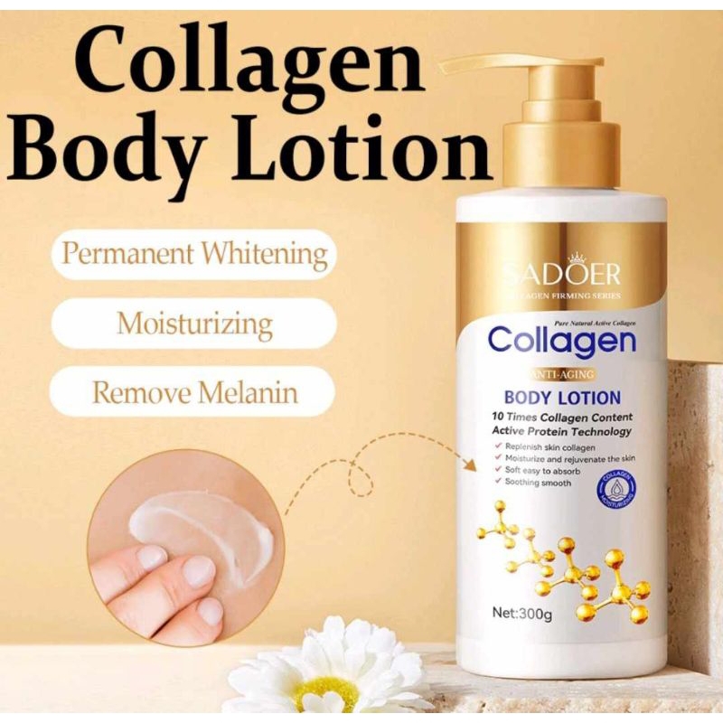 300g COLLAGEN WHITENING BODY LOTION MOISTURIZING FIRMING SKIN IMPROVE DARK SKIN REMOVE MELANIN ...