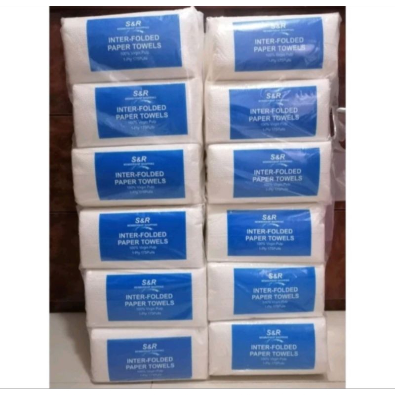 S&R Inter Folded Paper Towels 175 Sheets/6Packs | Shopee Philippines