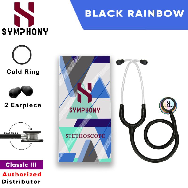 Symphony Stethoscope Black Rainbow Standard Classic III | Shopee Philippines