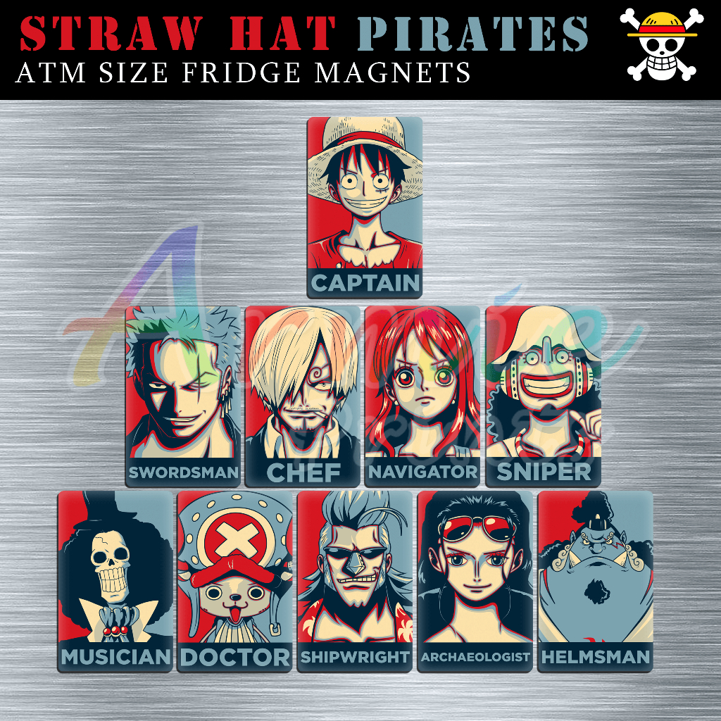Anime | One Piece | Strawhat Crew ATM Size Ref Magnet Sets | Shopee ...