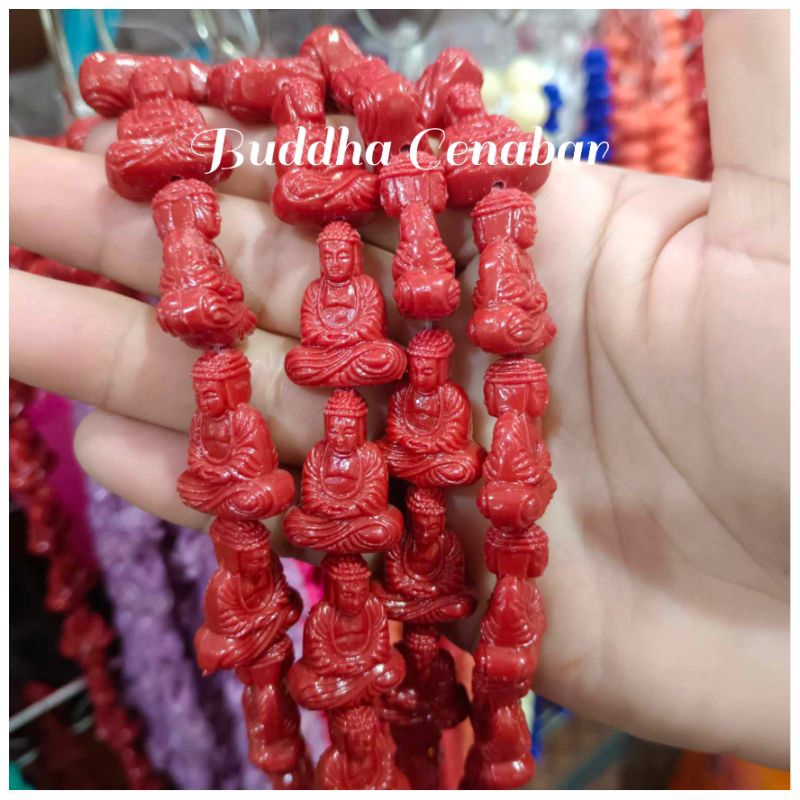 Buddha Red Plastic fengshui high quality. sold per strand. | Shopee ...
