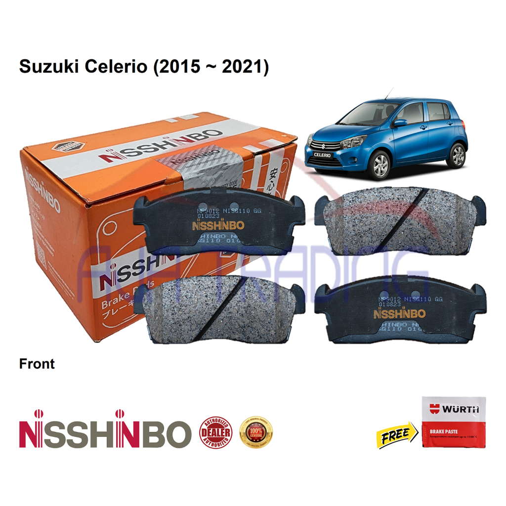 Genuine Nisshinbo Front Brake Pads with SHIMS for Suzuki Celerio (2015 ~ 2021) | Shopee Philippines
