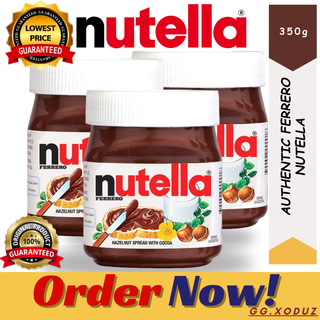Authentic Ferrero NUTELLA [350g JAR] Hazelnut Chocolate Cocoa Spread ...