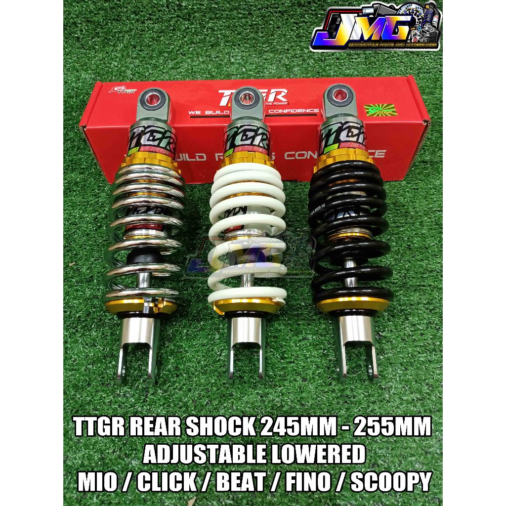 TTGR REAR SHOCK MIO / CLICK / BEAT / FINO / SCOOPY 245MM - 255MM ADJUSTABLE LOWERING UNIVERSAL ...