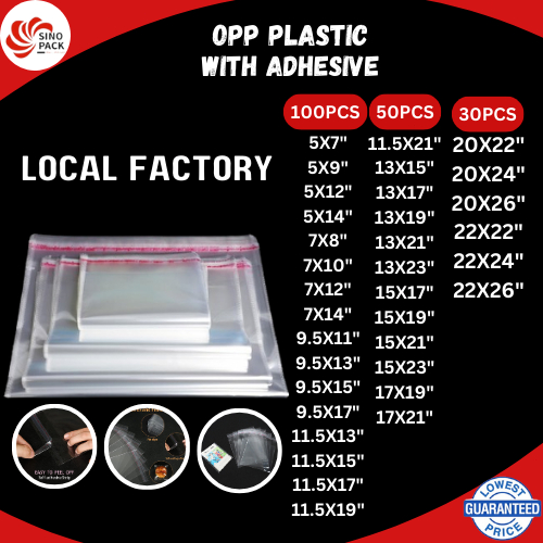 100/50/30pcs OPP PLASTIC ADHESIVE Self Sealing, Thick Clear Plastic Bag ...