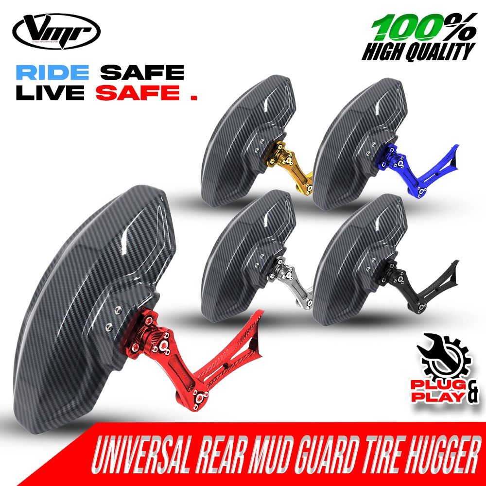 VMR UNIVERSAL REAR MUD GUARD TIRE HUGGER CARBON | Shopee Philippines