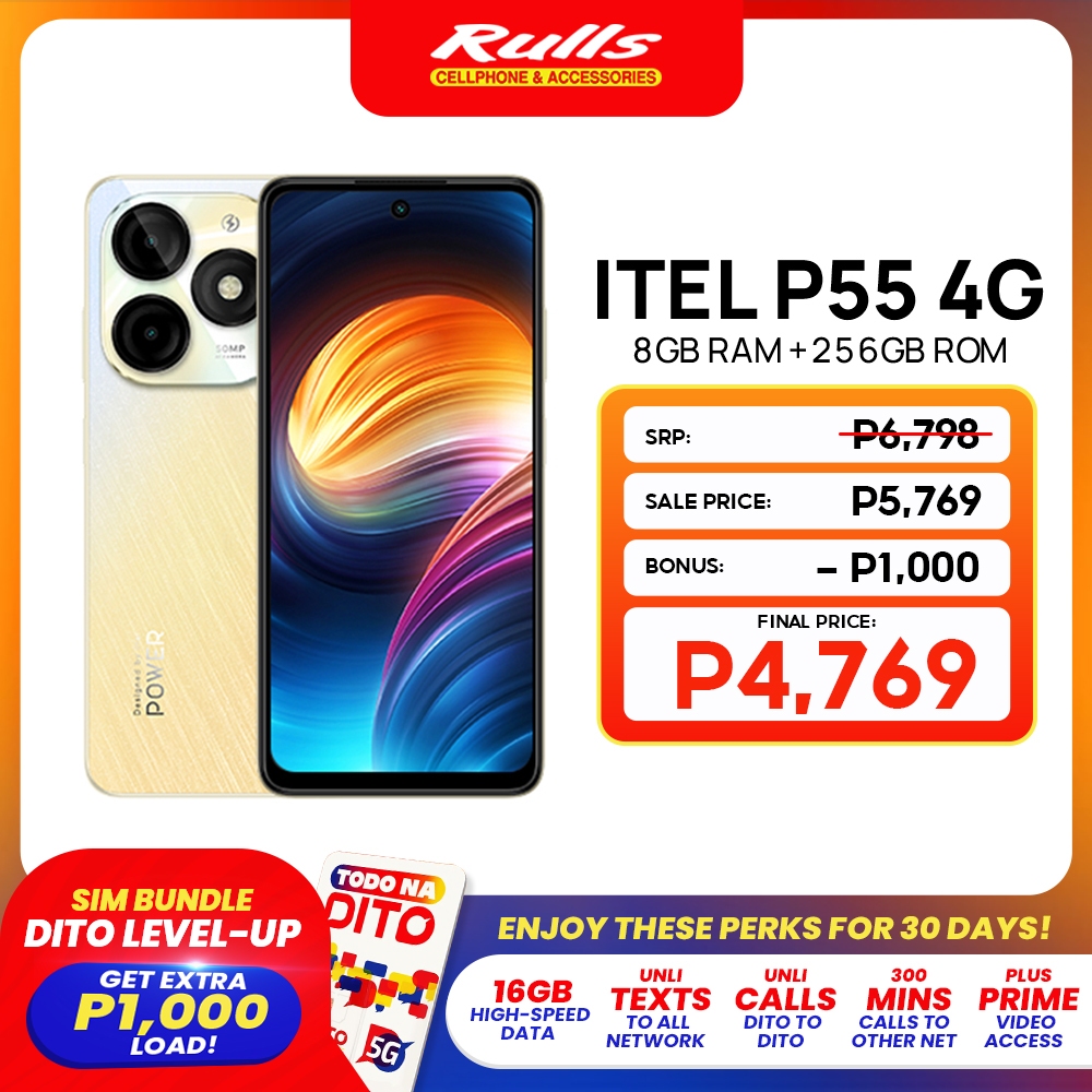 ITEL P55 4G Smartphone | 8GB+256GB | T606 Octa Core | 50MP Dual Camera ...