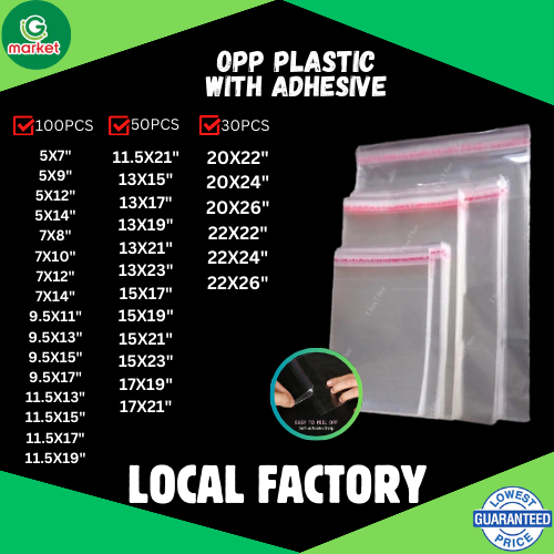 100/50/30pcs OPP PLASTIC ADHESIVE Self Sealing, Thick Clear Plastic Bag ...