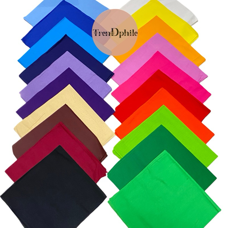 1Piece Scarf Plain Bandana/Handkerchief Panyo for Men-Women | Shopee ...