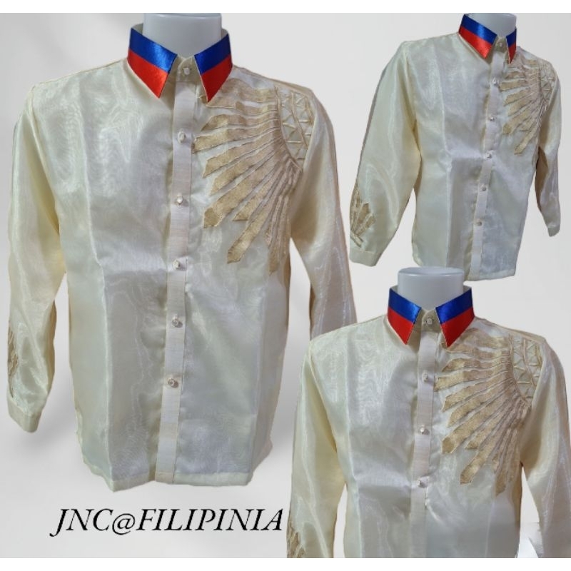 Barong for men with woman sinag design sport collar | Shopee Philippines