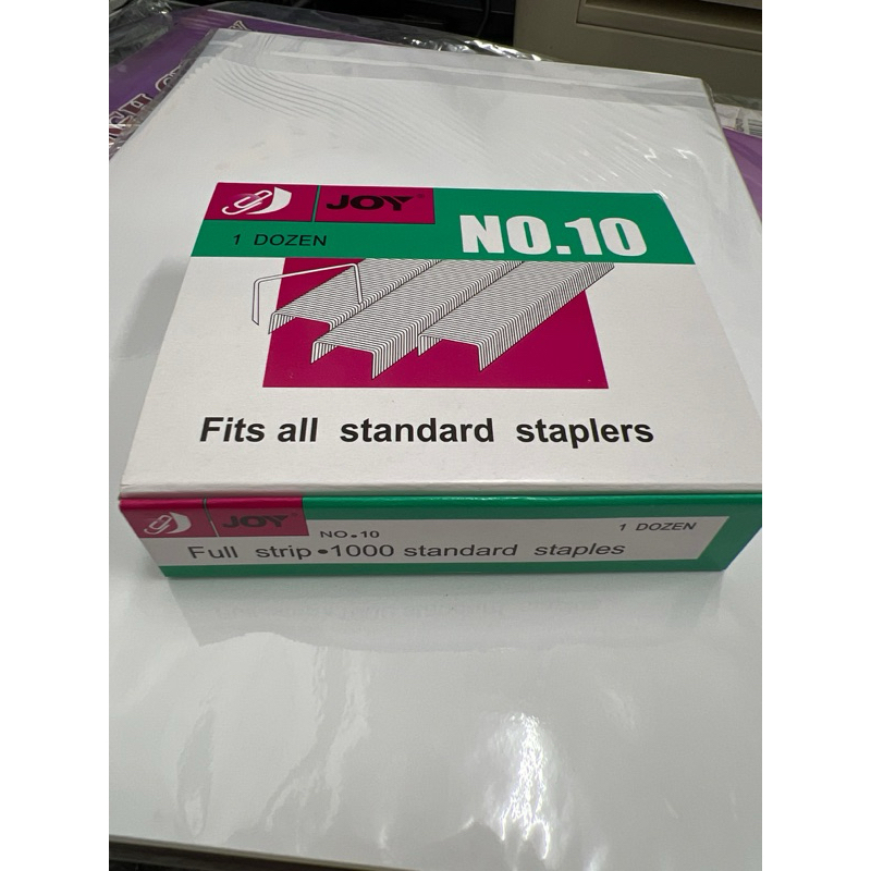 1 box Joy NO.10 1 dozen Full Strip•1000 standard staple wire | Shopee ...