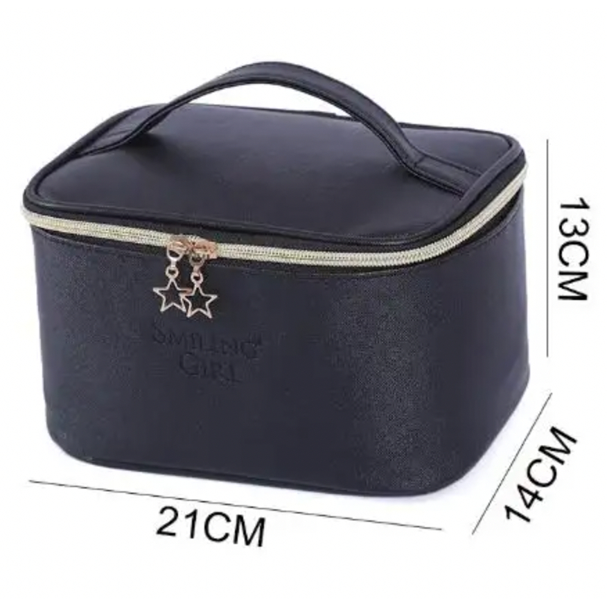 BS PU Leather Cosmetic Bag Makeup Bags Zipper Pouch Travel Storage Woman Toiletry Organizer ...