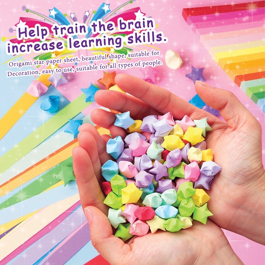 540 Sheets Star Folding Origami Paper Strips Stars Paper DIY Stars Sky ...