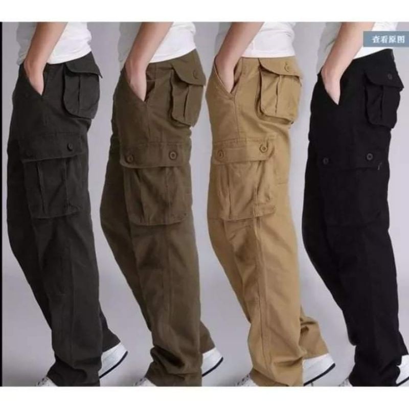 December mens fashion straight six pocket loosse casual fashion cargo ...