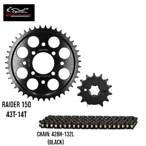 MUTARRU CHAIN SET HEAVY DUTY BLACK SERIES FOR SUZUKI RAIDER 150 CARB ...