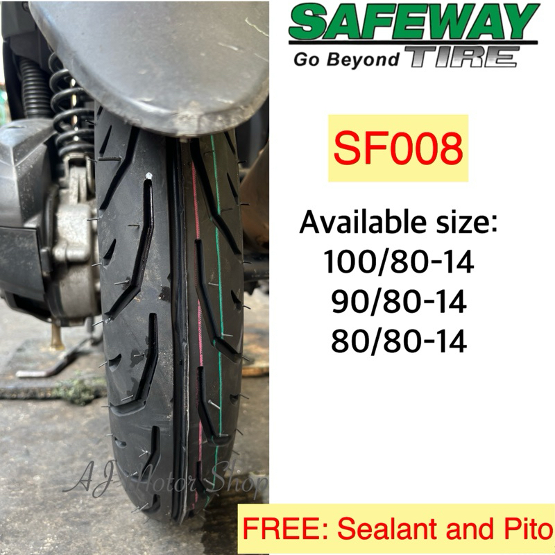Safeway Tire size 14 Tubeless Tire SF008 with sealant and pito | Shopee Philippines