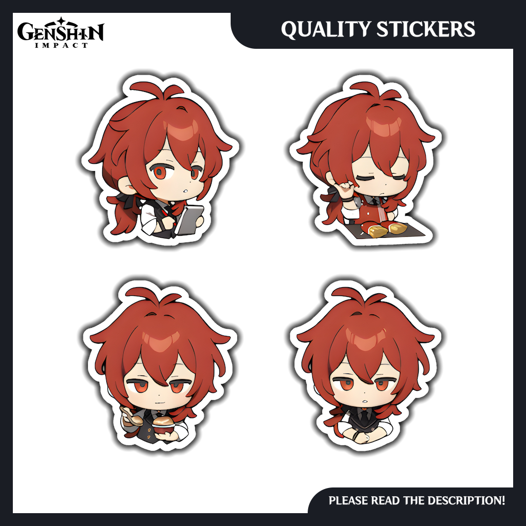 Diluc KFC Collab - Genshin Impact Emoji Stickers | Shopee Philippines