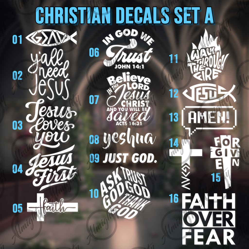 Christian Sticker Decals Waterproof Set A | Shopee Philippines