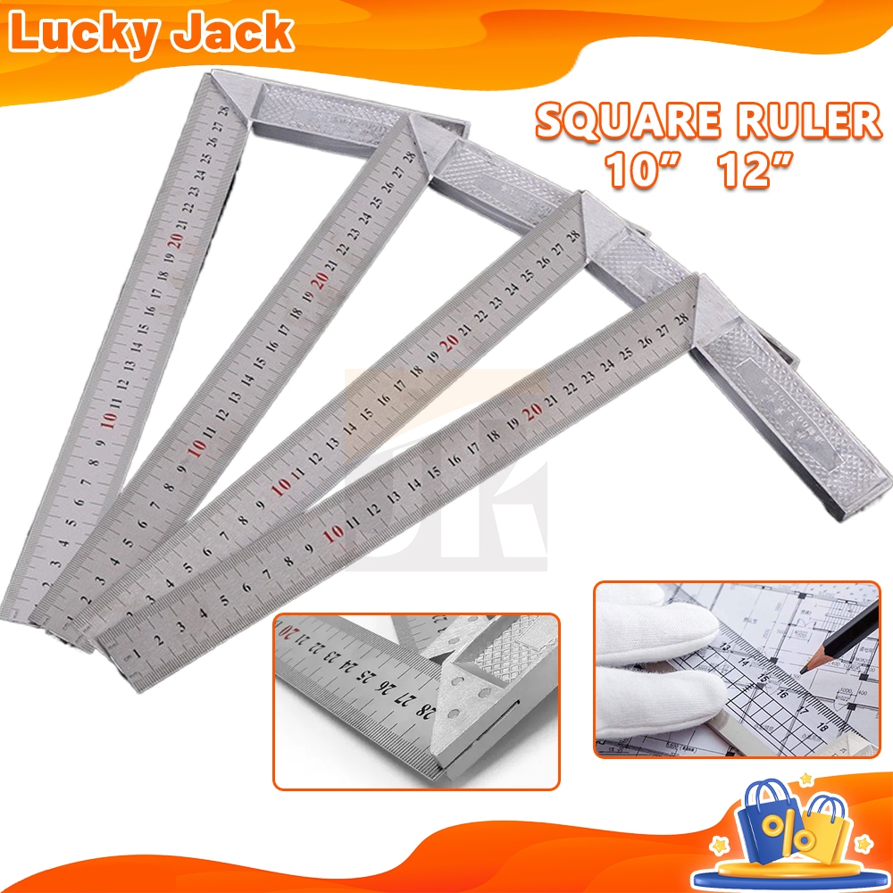 250mm/300mm Square Ruler 90 Degree Stainless Steel L Shape Multi ...