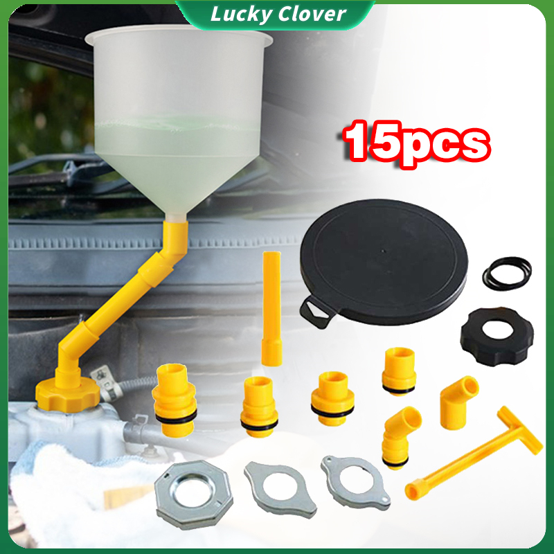 15Pcs/Set Universal Coolant Filling Kit Plastic Filling Funnel ...