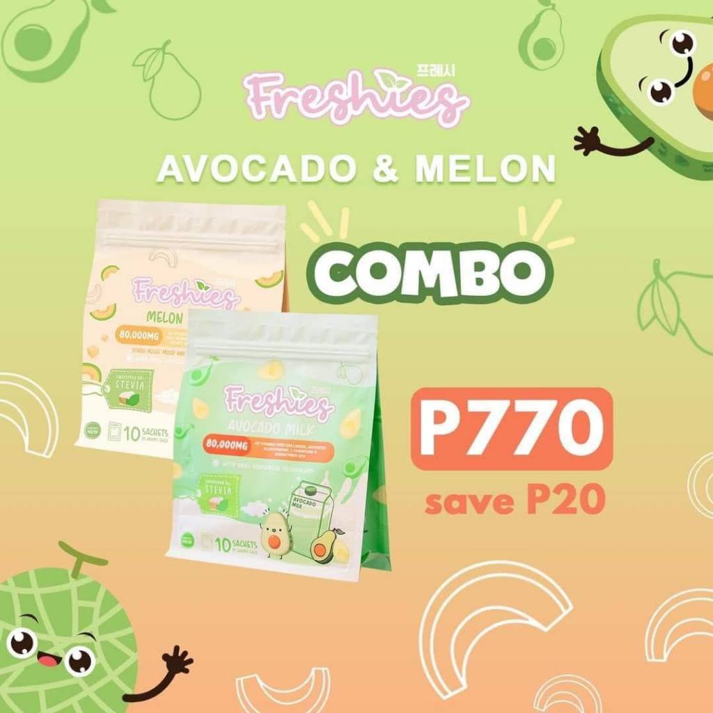 Freshies Avocado & Melon Milk Collagen Drink Combo | Shopee Philippines