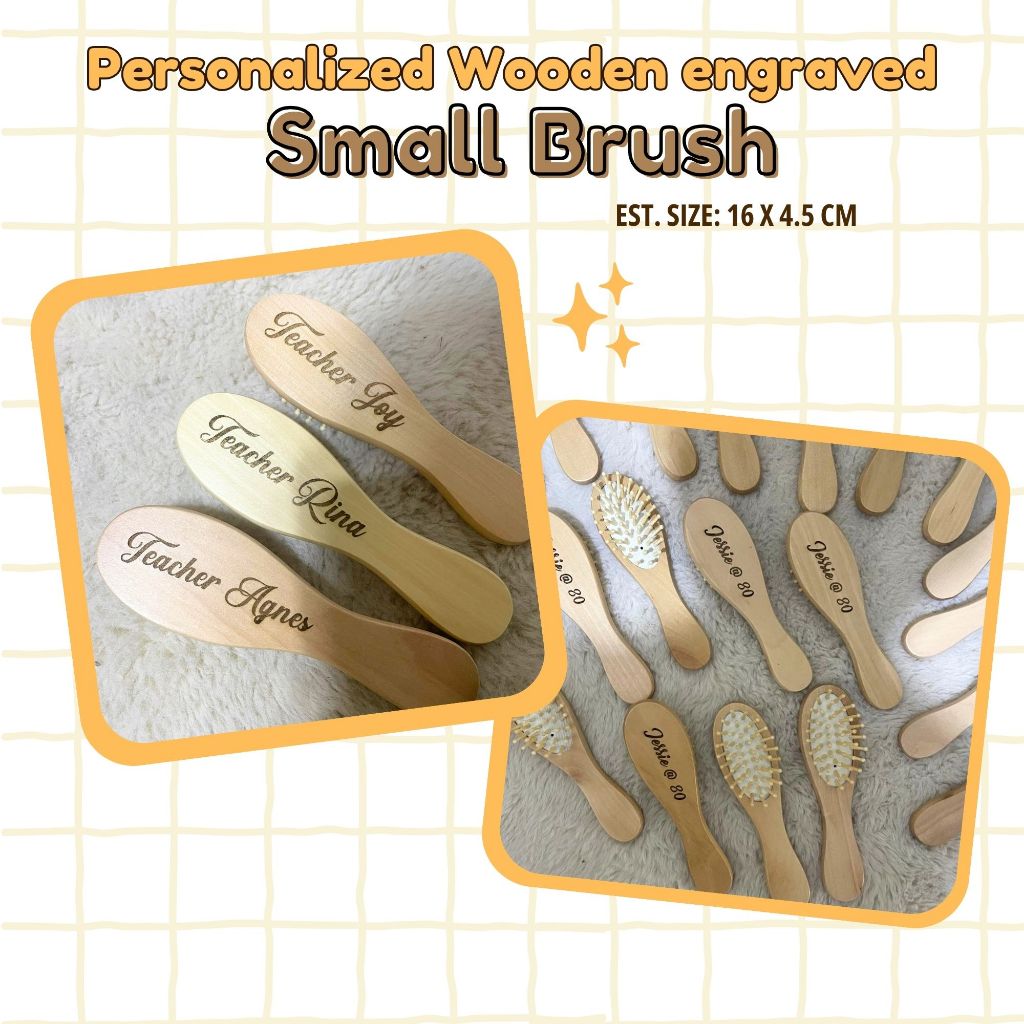 Personalized Wooden Engraved Mini Brush I Engraved Gifts Souvenirs I ...