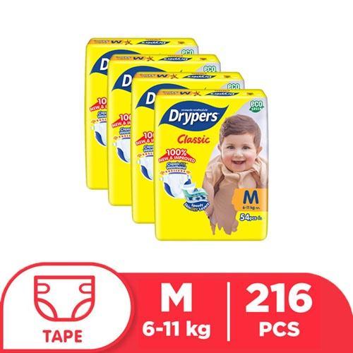 Drypers Classic Open medium 54 pack of 4 | Shopee Philippines