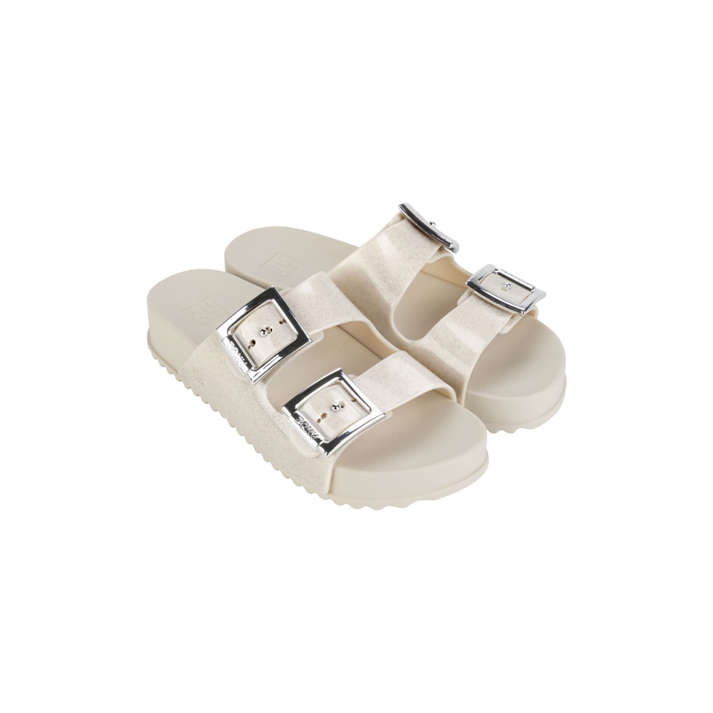 Zaxy Partner New Glitter Off White Comfortable Slides for Ladies ...