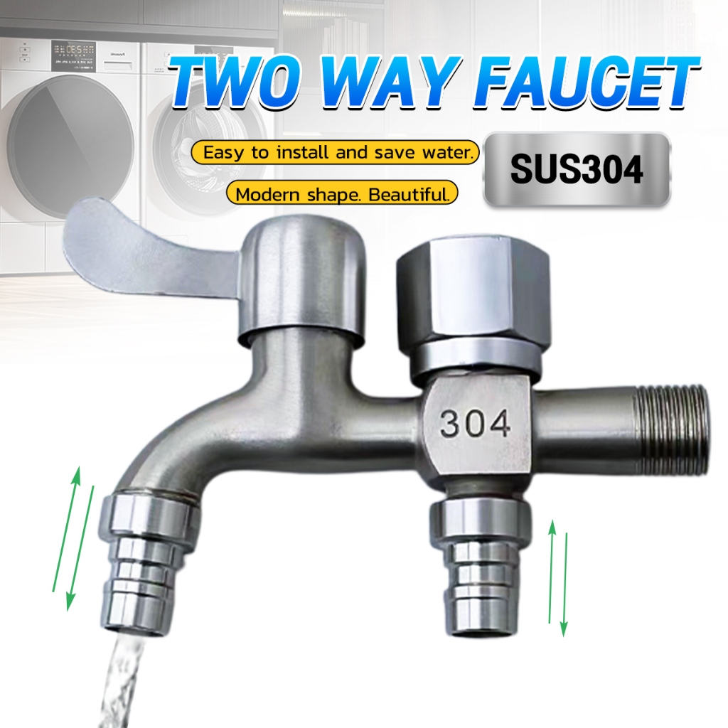UOne Two Way Faucet Stainless Steel Dual Function Tap Faucet Bathroom ...