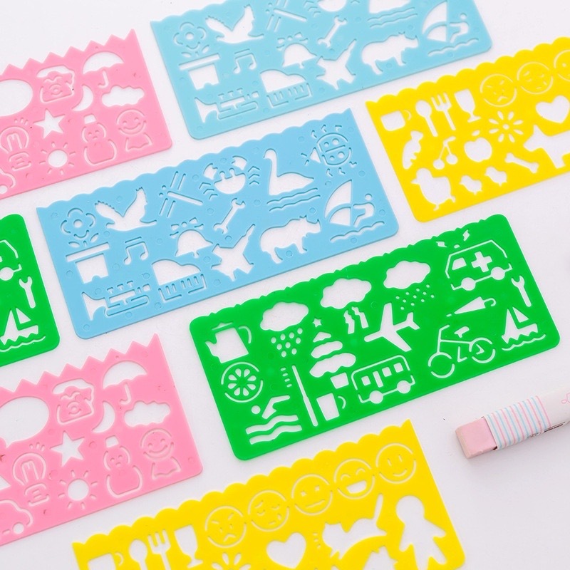 4 Pcs Versatile Drawing Template Ruler School Student Teaching Supplies ...