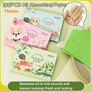 100PCS Face Oil Absorbing Paper Natural Green Tea Surface Flax Bamboo ...
